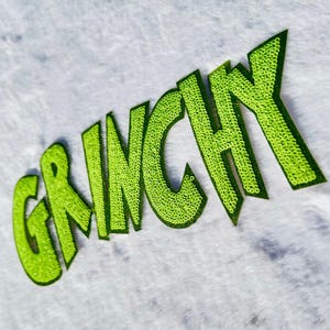 Green Grinchy Sequin Patch - Etsy