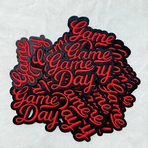 Red Game Day Embroidered Patch - Etsy