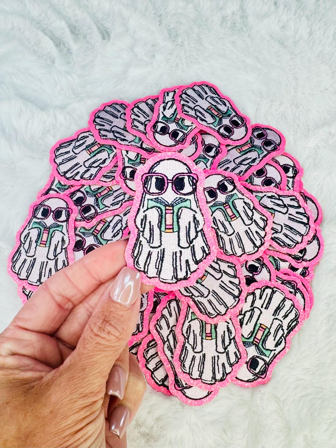 Bookish Girly Ghost Embroidered Patch - Etsy