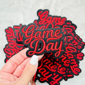 Red Game Day Embroidered Patch - Etsy