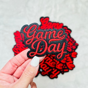Red Game Day Embroidered Patch - Etsy