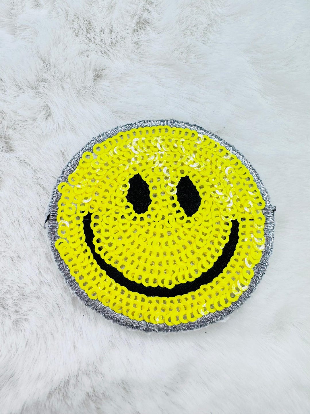 Yellow Sequin Smiley Face Patch - Etsy