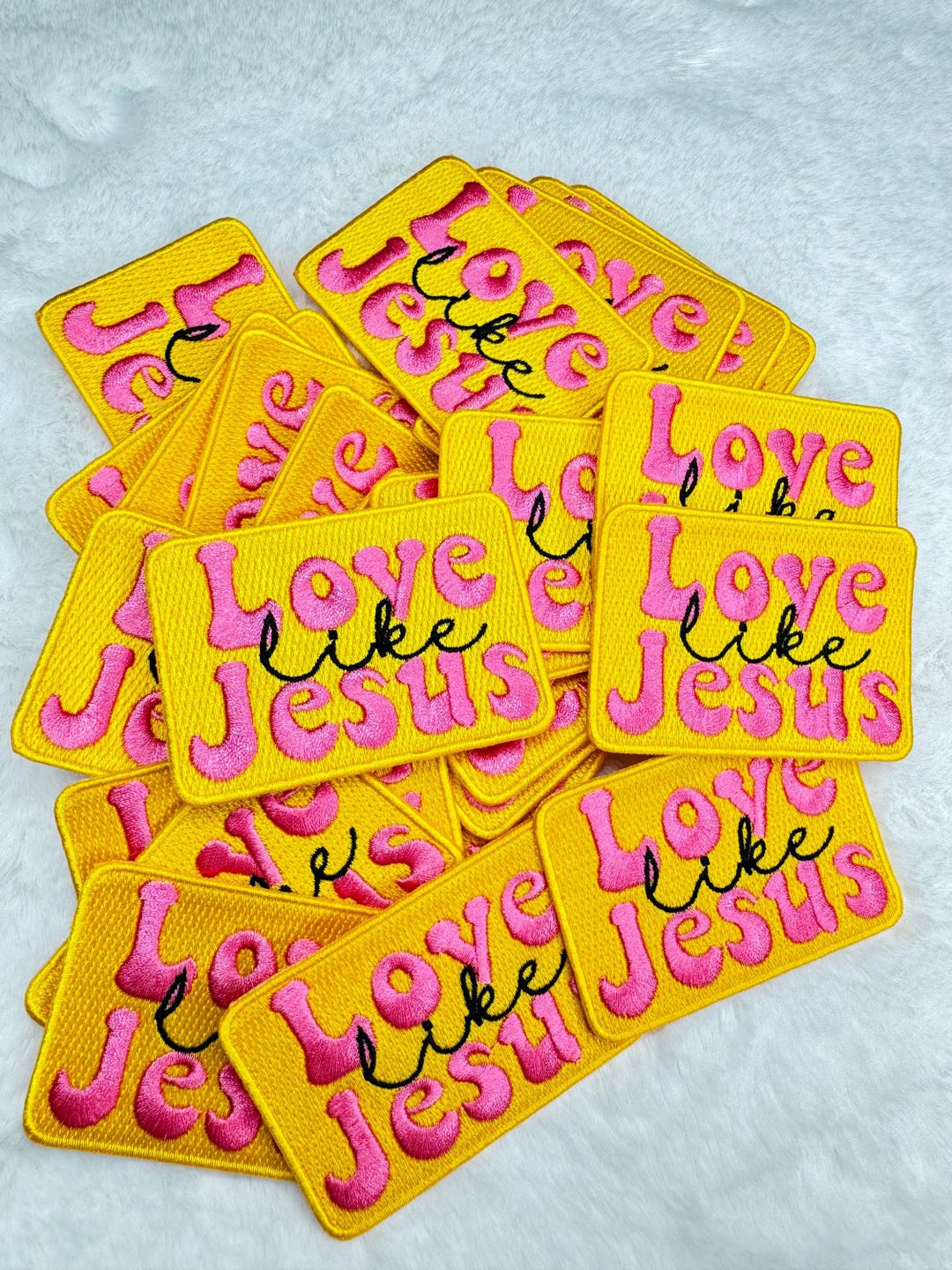 Love Like Jesus- Yellow Embroidered Patch - Etsy