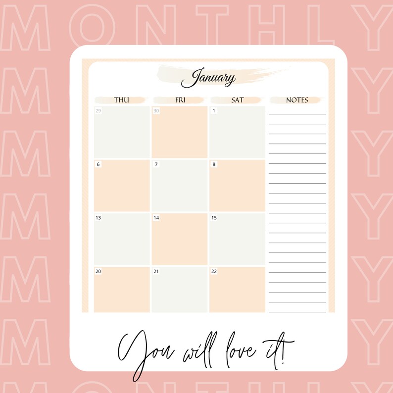 2022 Printable Daily Weekly and Monthly Planner so That You Can Take It ...