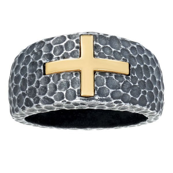 Black and Gold Cross Ring - Etsy
