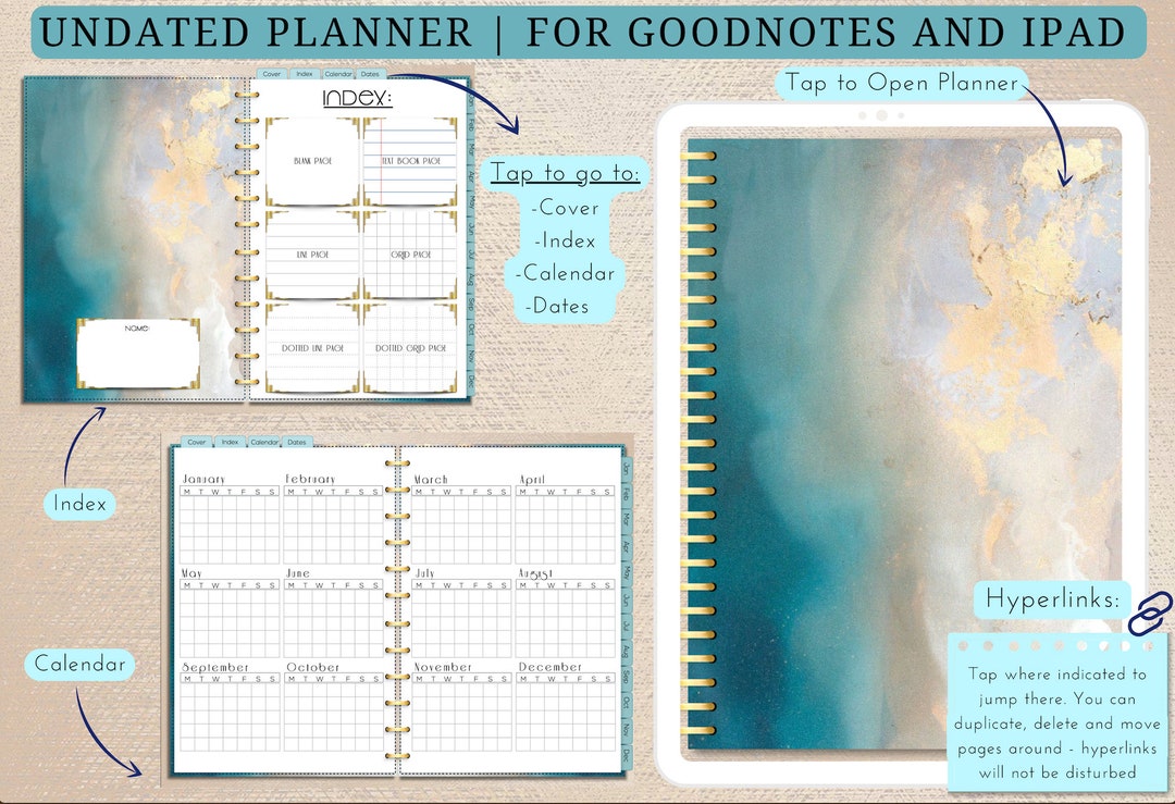 Digital Planner Goodnotes Planner Customizable Calendar - Etsy