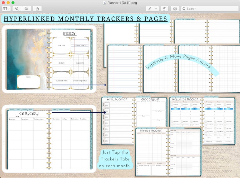 Digital Planner Goodnotes Planner Customizable Calendar - Etsy