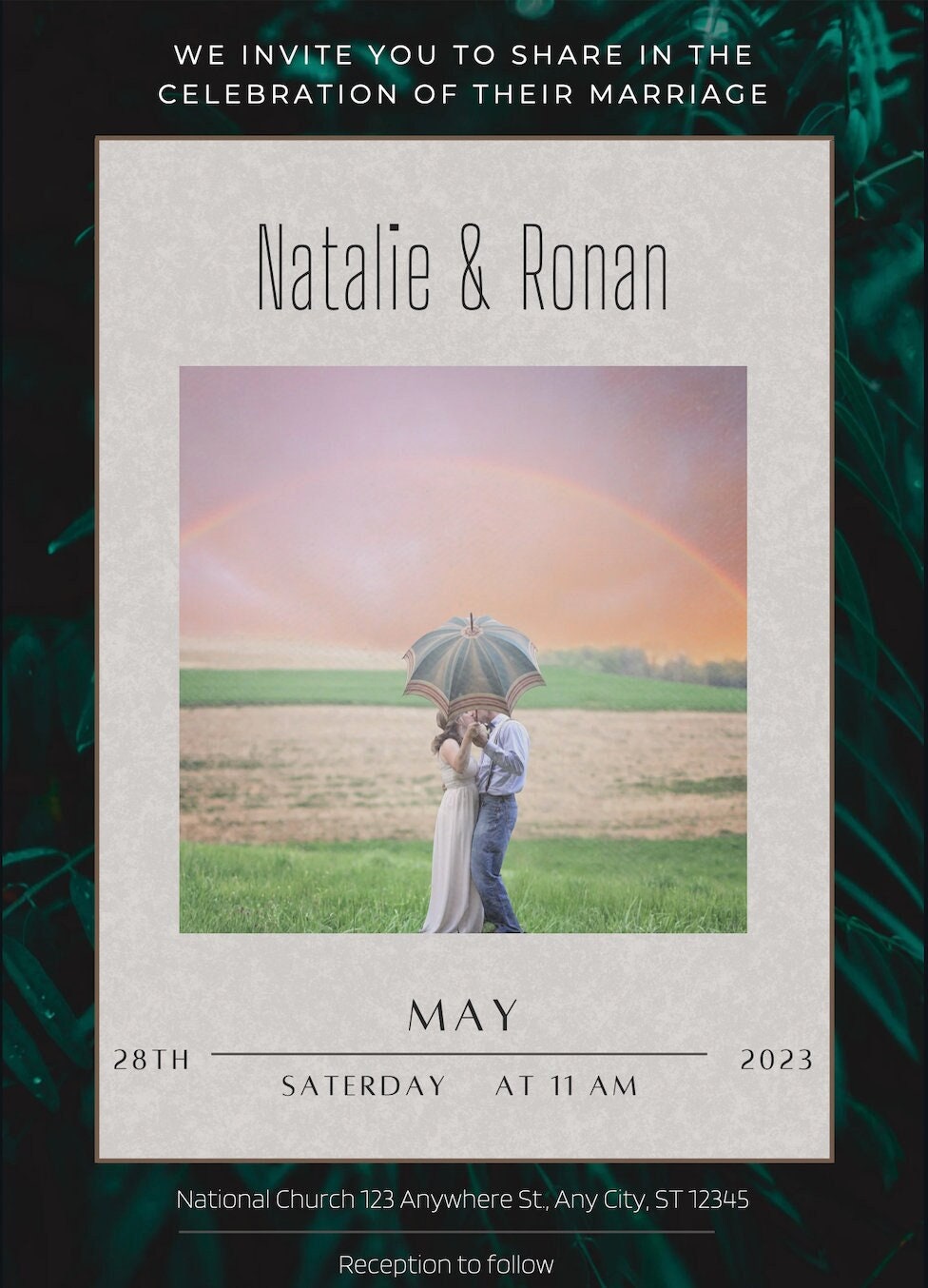 Wedding Announcement. Printable Wedding Announcement. Photo Template ...