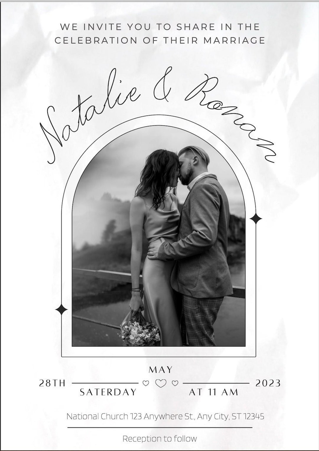 Wedding Announcement. Printable Wedding Announcement. Photo Template ...