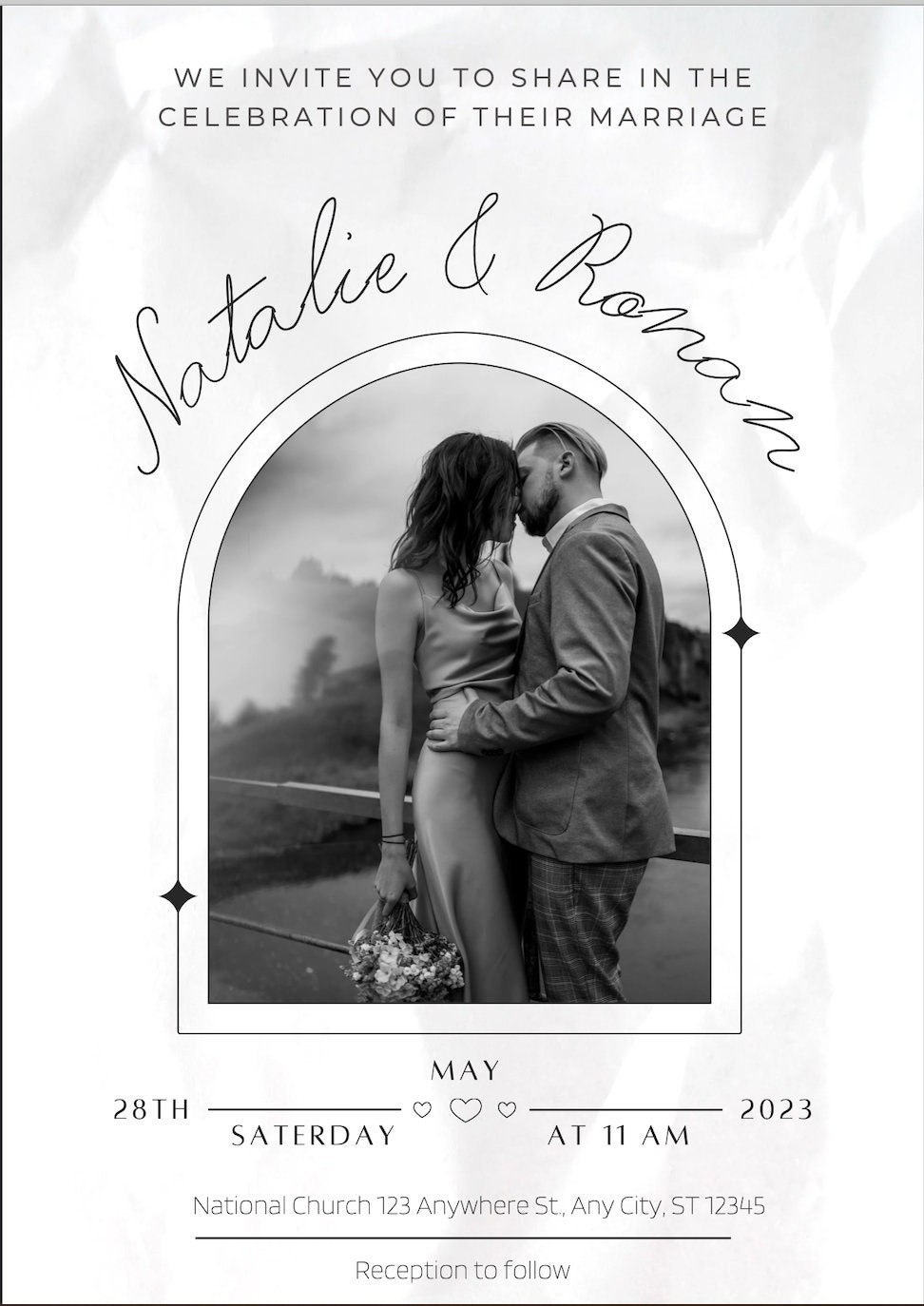 Wedding Announcement. Printable Wedding Announcement. Photo Template ...
