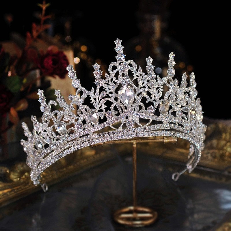 Luxury Crystal Bridal Silver Tiara Jewelry Wedding Cubic - Etsy