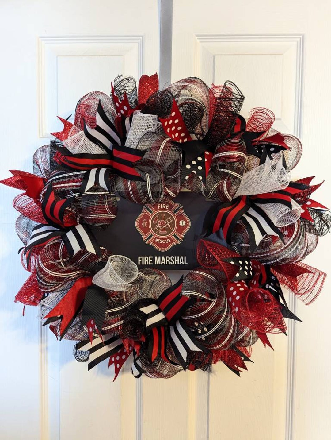 Fire and Rescue - Fire Marshal Wreath - Etsy