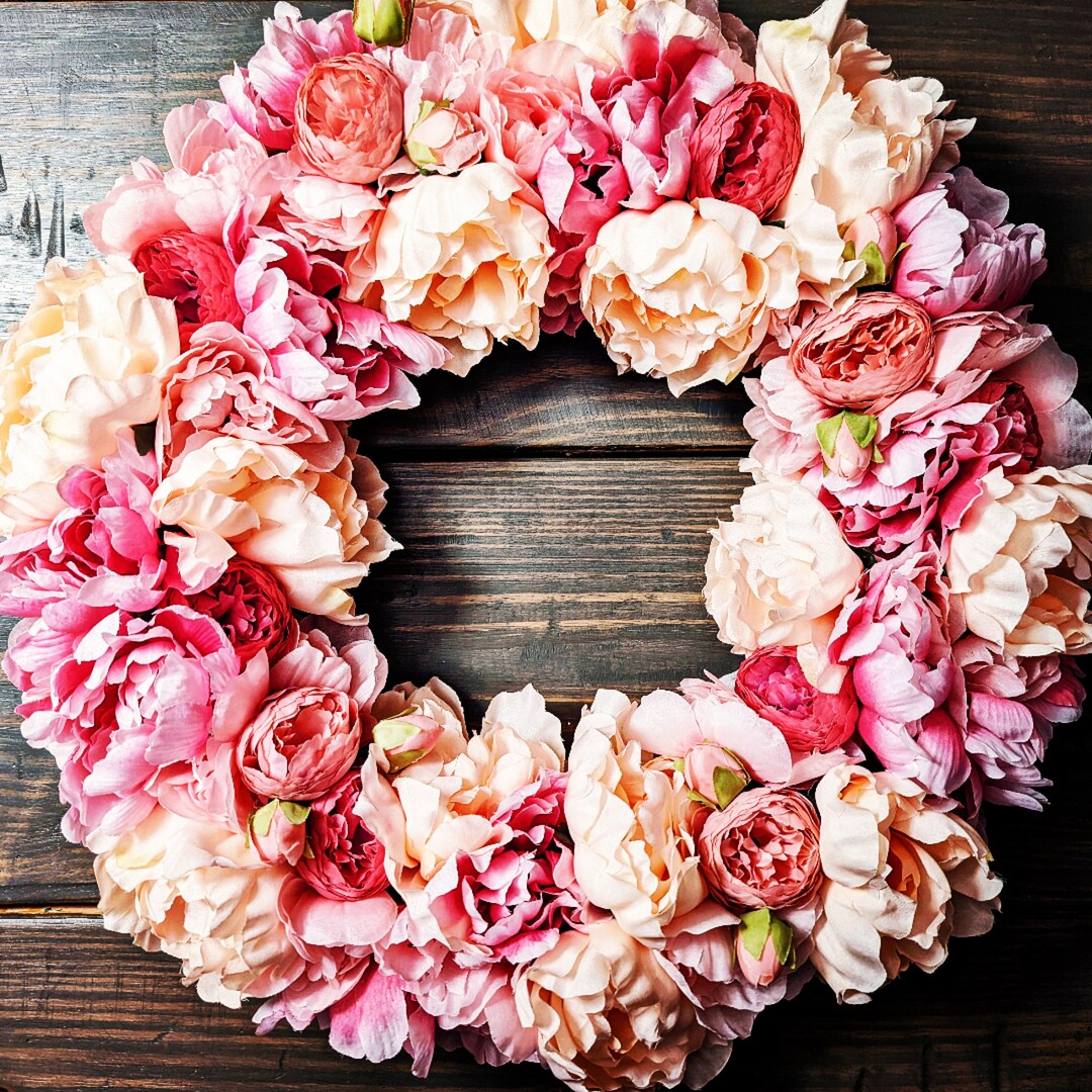 Blushing Peonies Wreath - Etsy