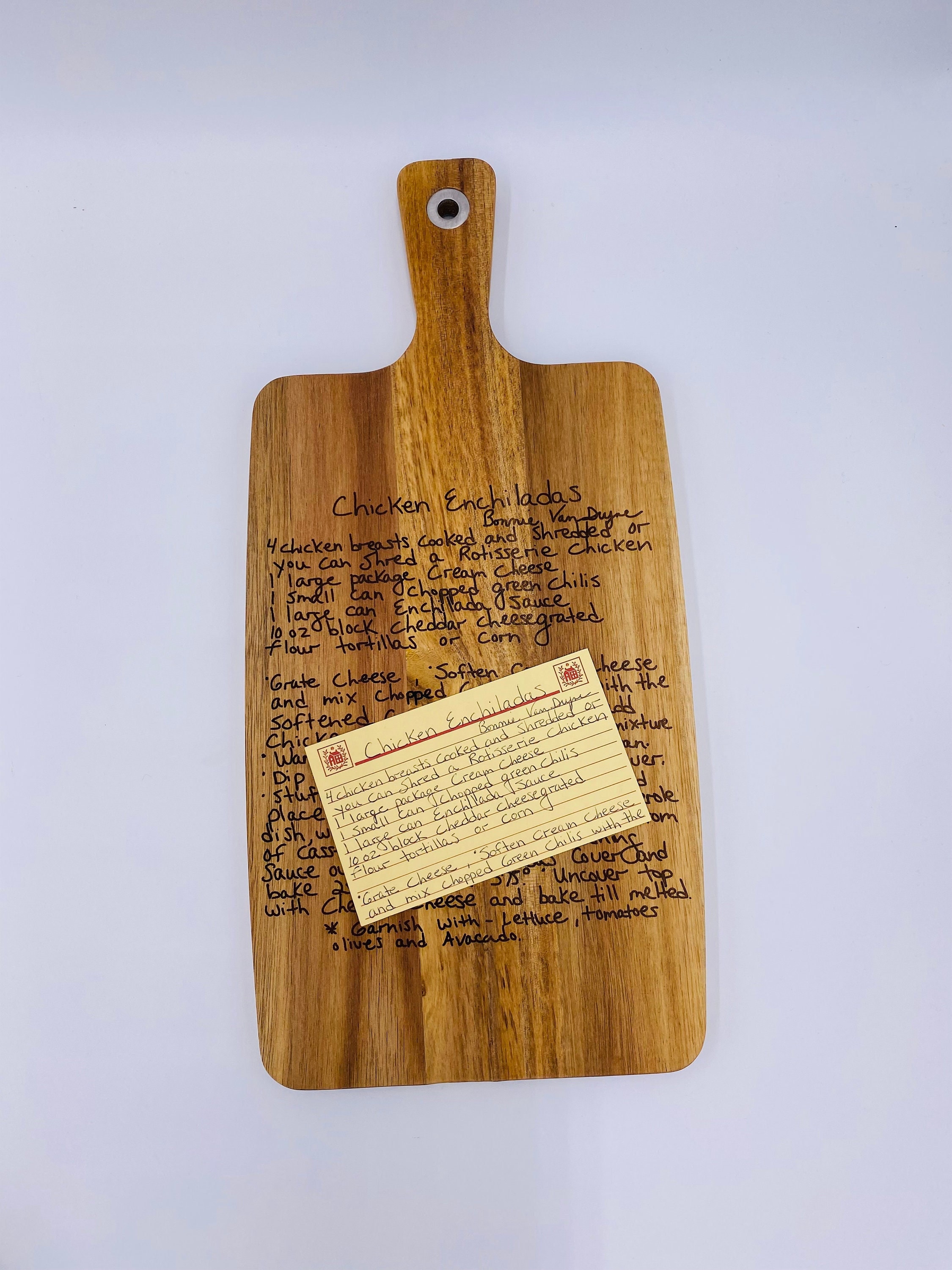 Handwritten Recipe Engraved Cutting Board - Etsy