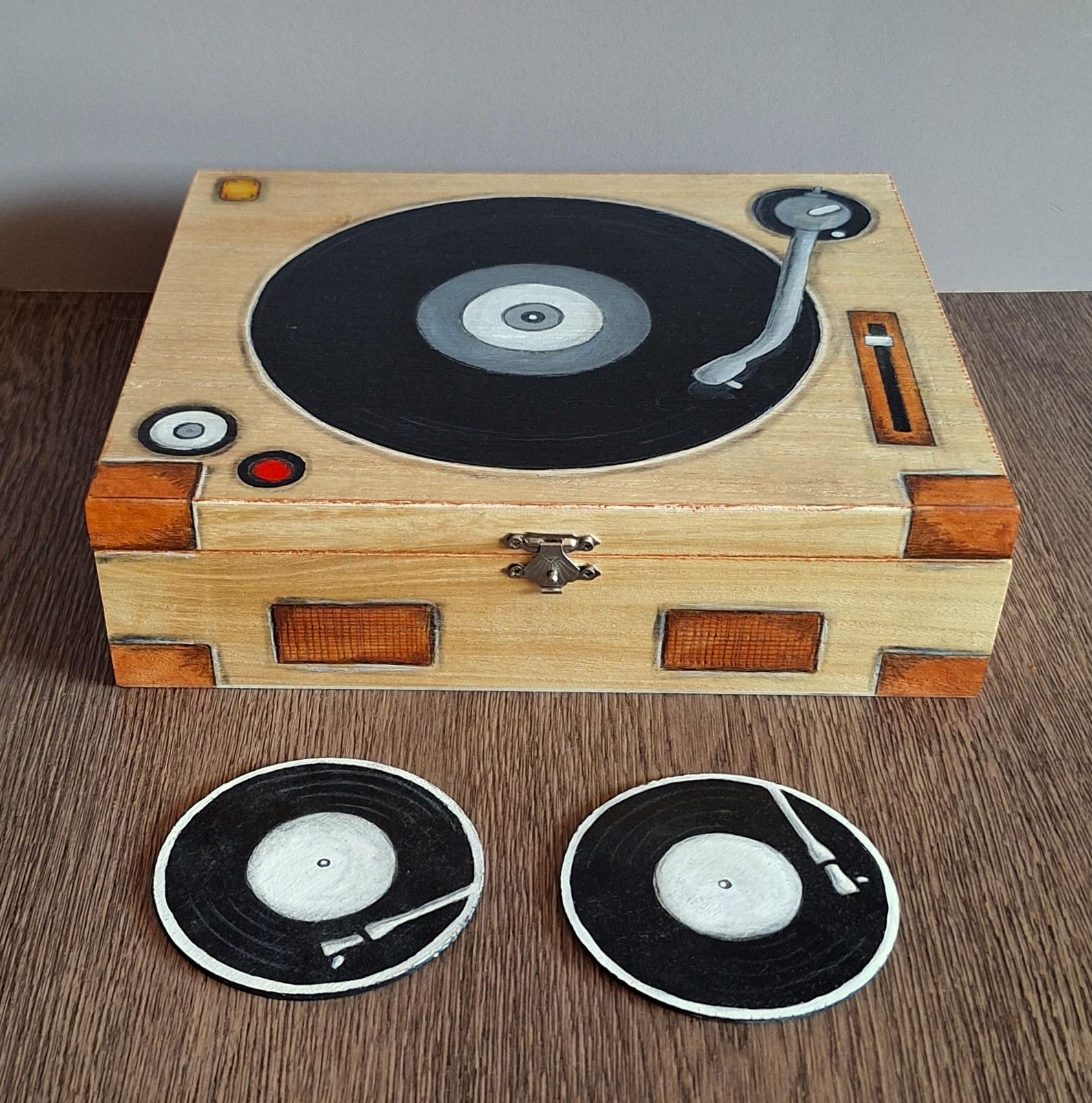 Retro Music Player Tea Organizer Box for Living Room Decor for Music ...