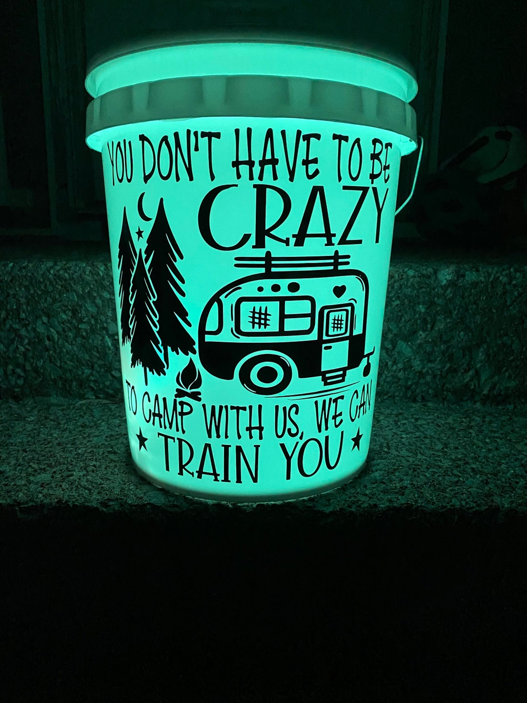 Custom LED Lighted Buckets...camping, Pool, Cabin, Lake, Deck, Patio ...