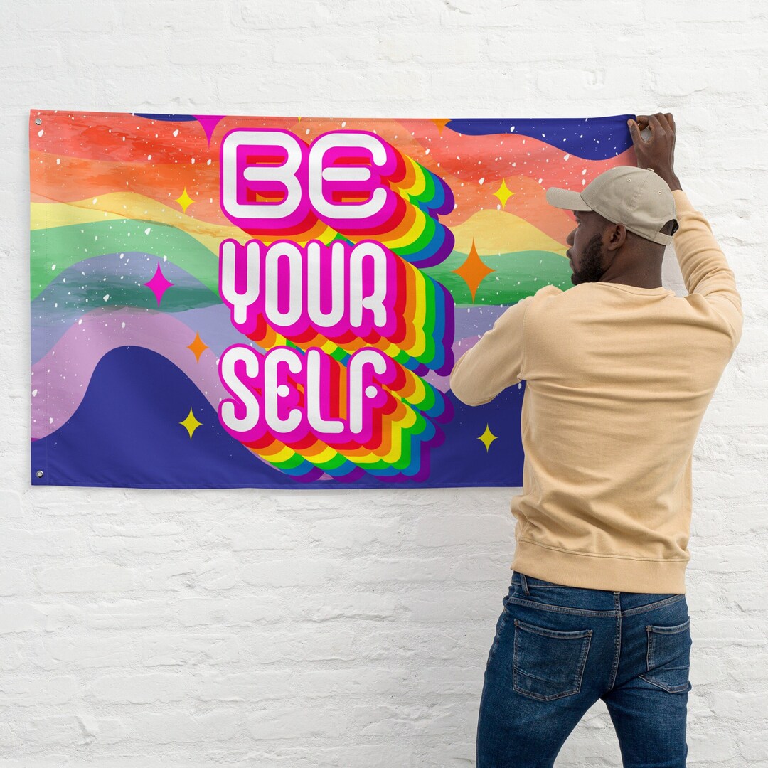 Be Yourself Rainbow Pride Flag for Decoration Parades and - Etsy