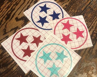 Tennessee Tri Star Sticker - Etsy