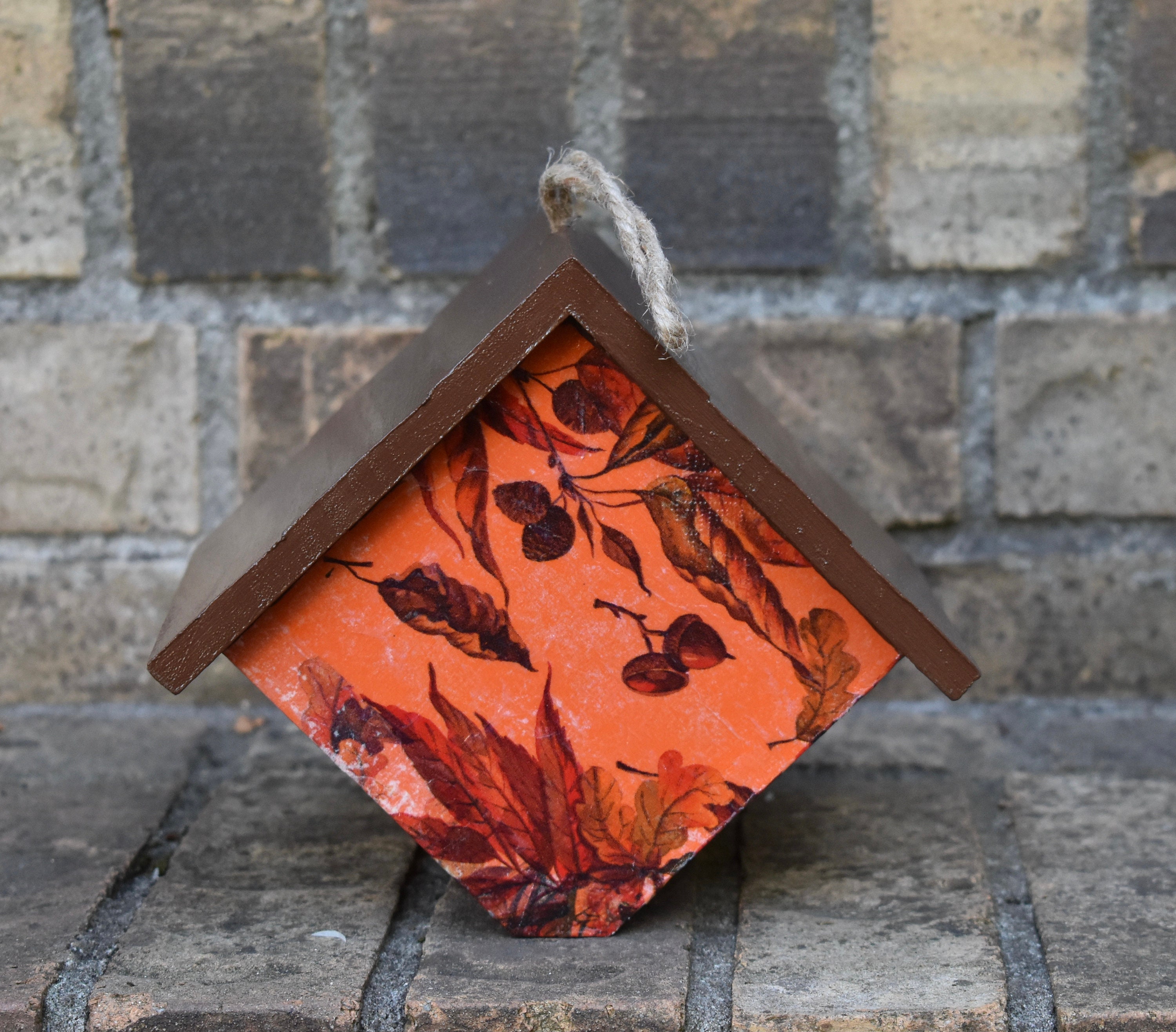 Wooden Birdhouse Decoupage Birdhouse Hanging Birdhouse Custom Birdhouse ...