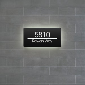 Metal Rectangle Led House Number Sign,modern Number Lighted Plaque ...