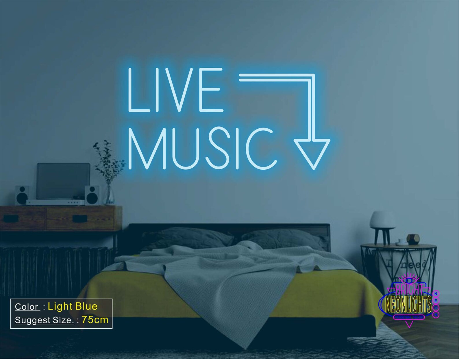 Handmade Live Music Neon Sign Live Music Sign Living Room - Etsy
