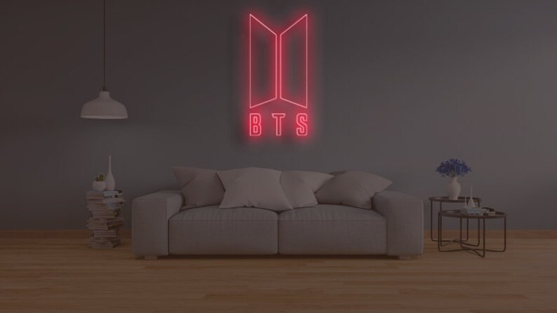 BTS Logo Neon Sign Merch Korean Kawaii Decor Bedroom Decor - Etsy
