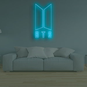 BTS Logo Neon Sign, Merch Korean Kawaii Decor, Bedroom Decor, Bespoke ...