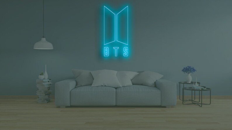 BTS Logo Neon Sign Merch Korean Kawaii Decor Bedroom Decor - Etsy