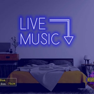 Handmade Live Music Neon Sign, Live Music Sign, Living Room Decor ...