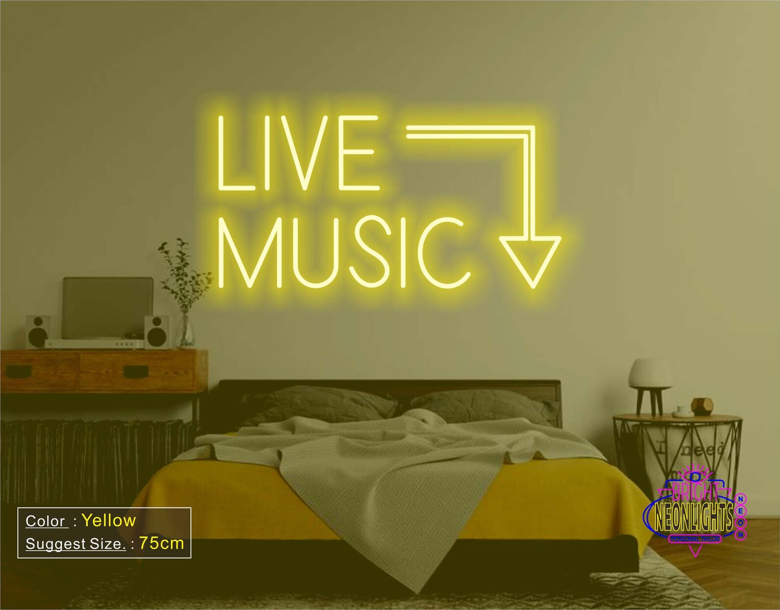 Handmade Live Music Neon Sign Live Music Sign Living Room - Etsy