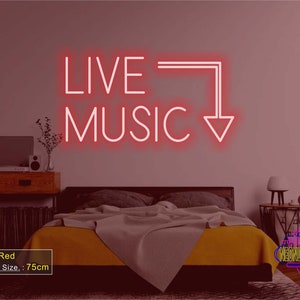 Handmade Live Music Neon Sign, Live Music Sign, Living Room Decor ...