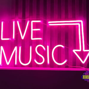 Handmade Live Music Neon Sign, Live Music Sign, Living Room Decor ...