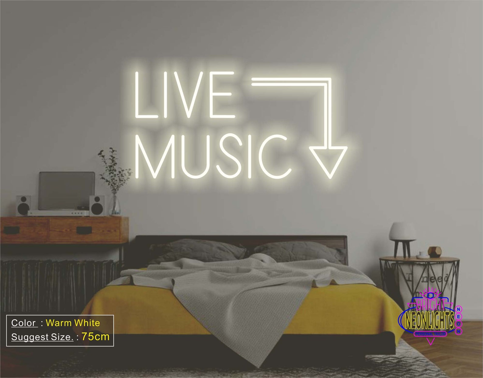 Handmade Live Music Neon Sign Live Music Sign Living Room - Etsy