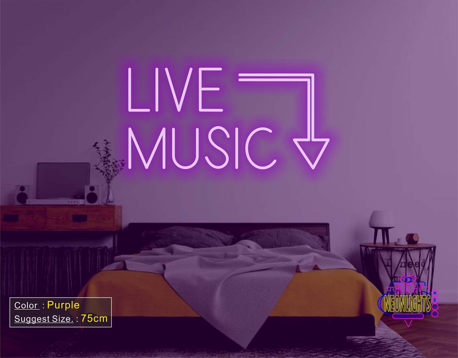 Handmade Live Music Neon Sign Live Music Sign Living Room - Etsy