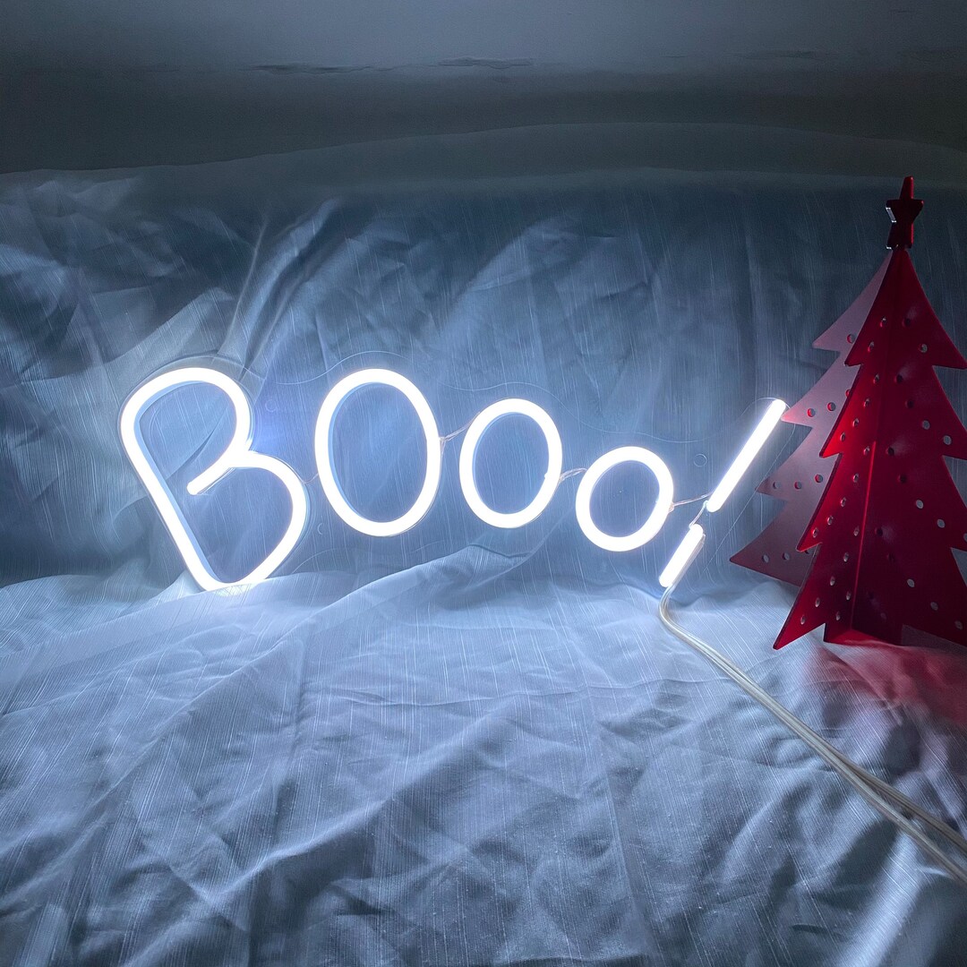 Booo! Halloween Neon Sign Decoration Light Indoor Night for Party ...