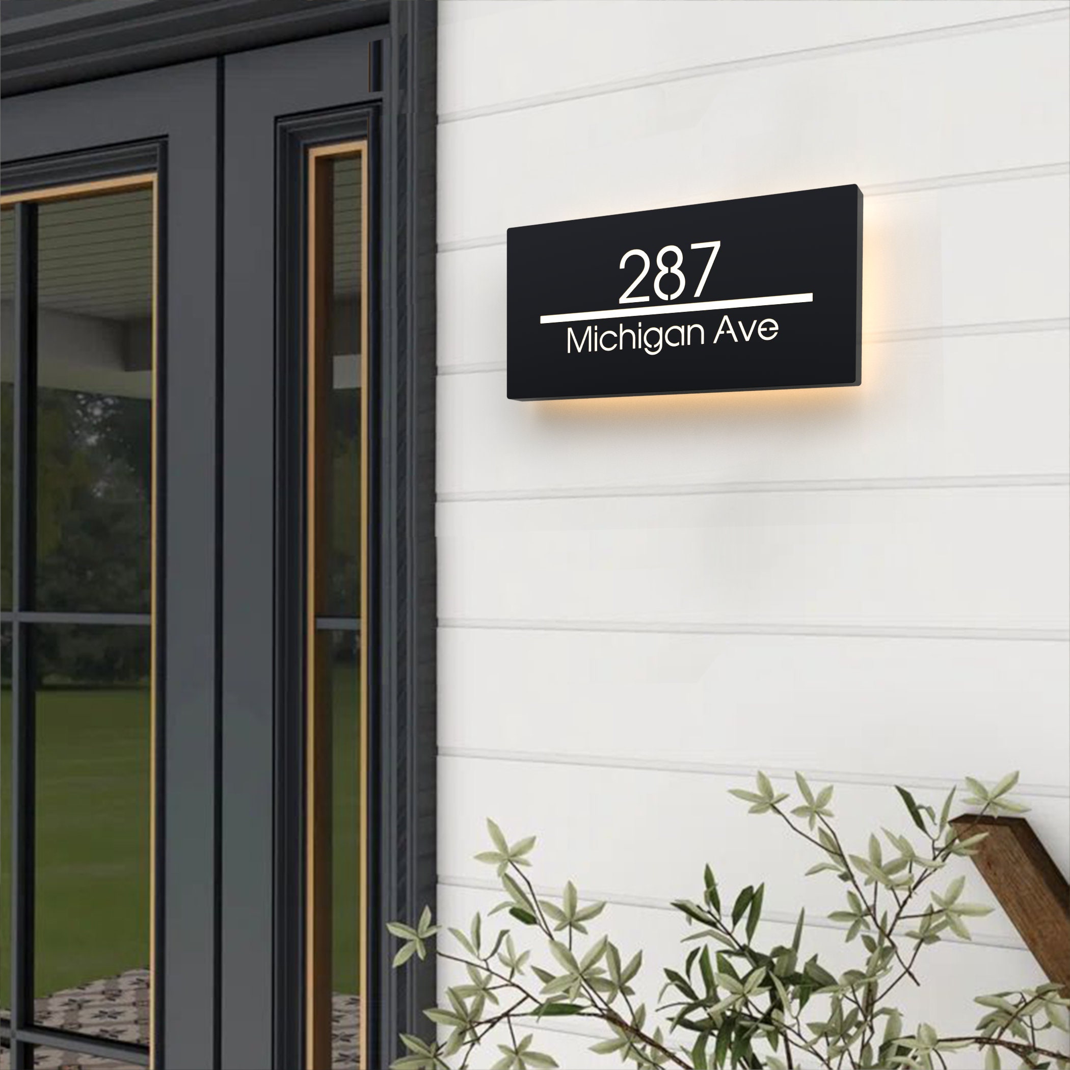 Personalized Metal House Signhouse Address Led Plaquecustom - Etsy