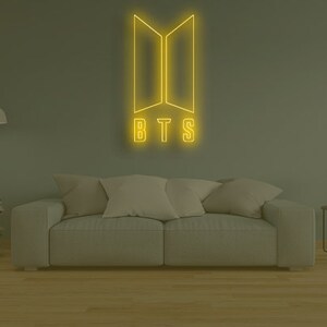 BTS Logo Neon Sign, Merch Korean Kawaii Decor, Bedroom Decor, Bespoke ...
