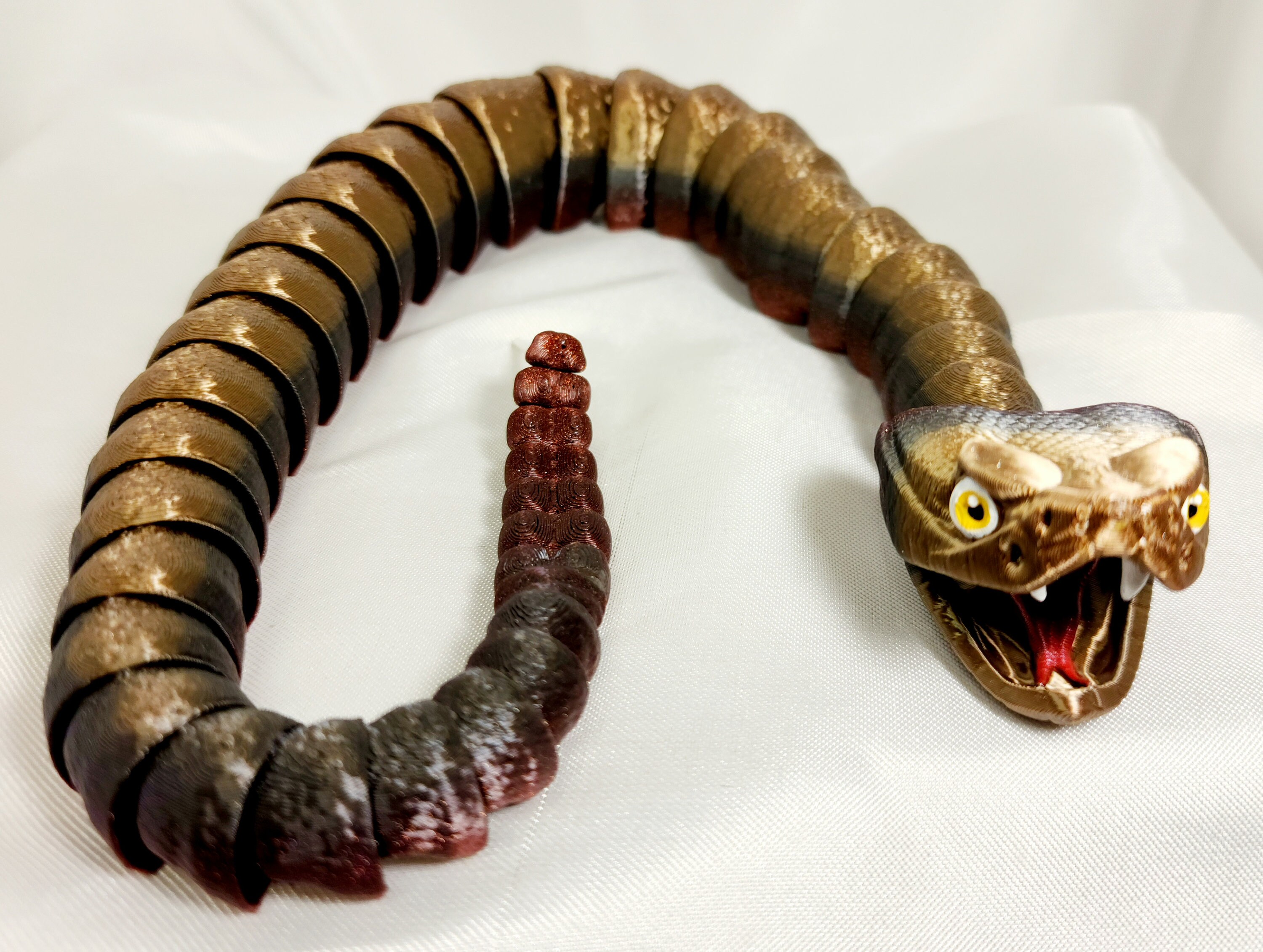 3D Printed Articulating Short Adult Rattle Snake Toy Hand - Etsy