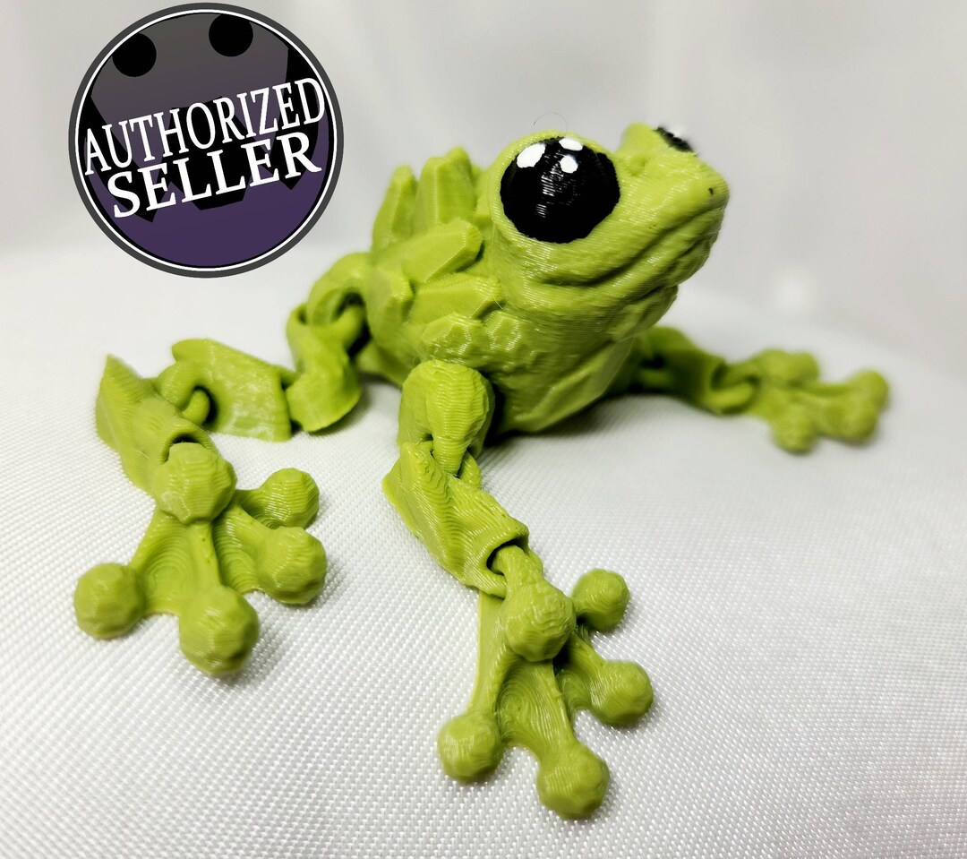 3D Printed Articulating Gemstone Frog (temperature Changing Available) Toy - Hand Painted ...