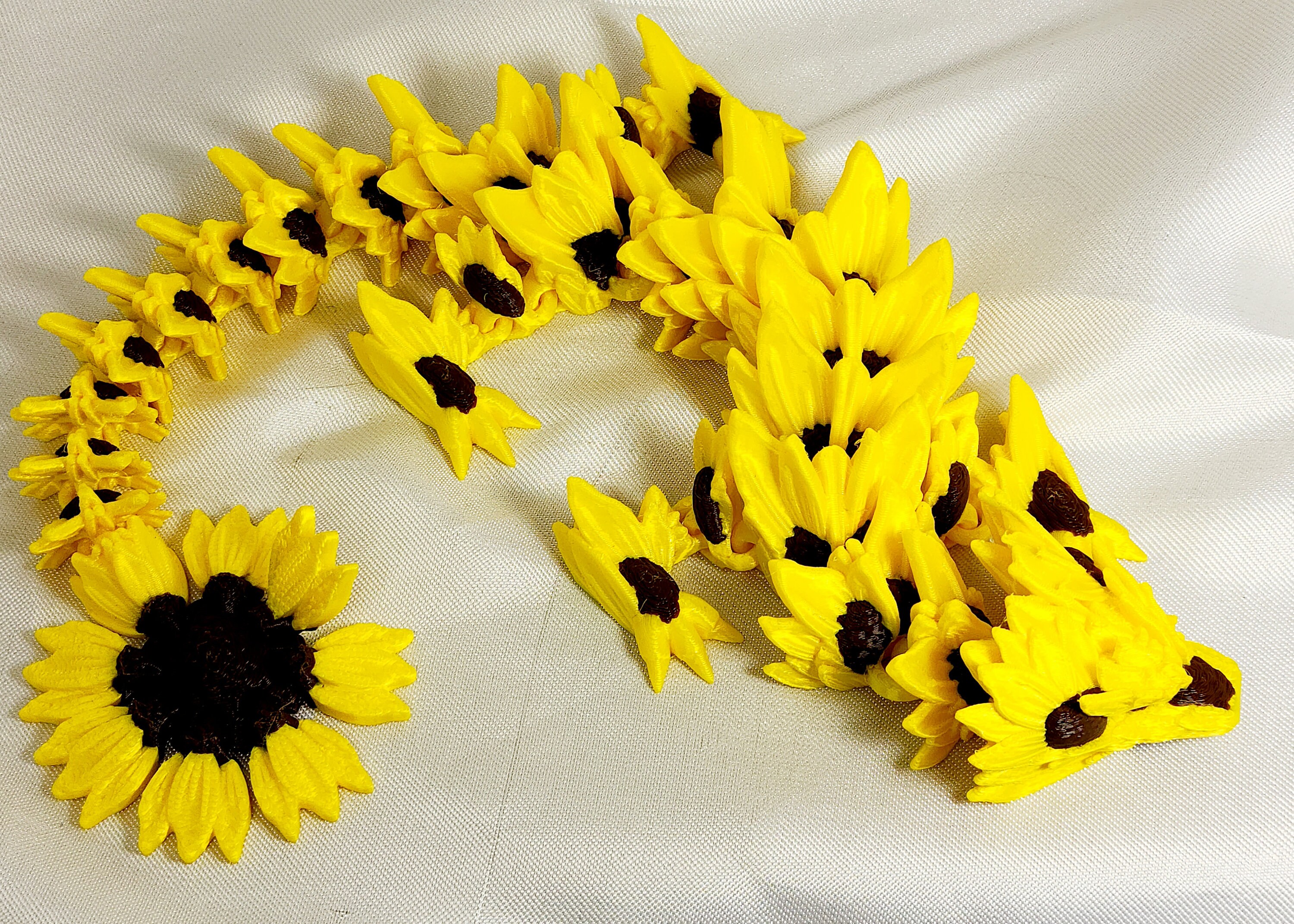 3D Printed Articulating Adult Sunflower Dragon Toy Hand Painted ...