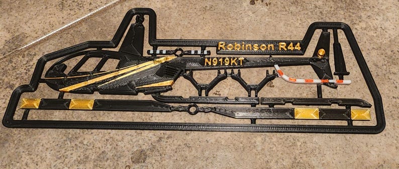 Unique "robinson R44" Snap-fit 3D Printed Helicopter Model Kit - No ...