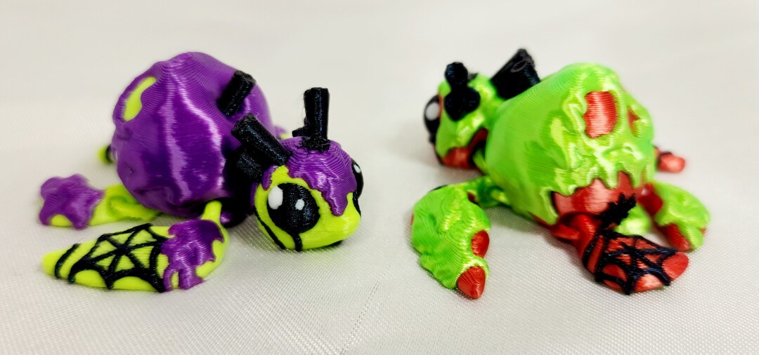3D Printed Articulating Baby Poison Apple Turtle Toy - Hand Painted ...