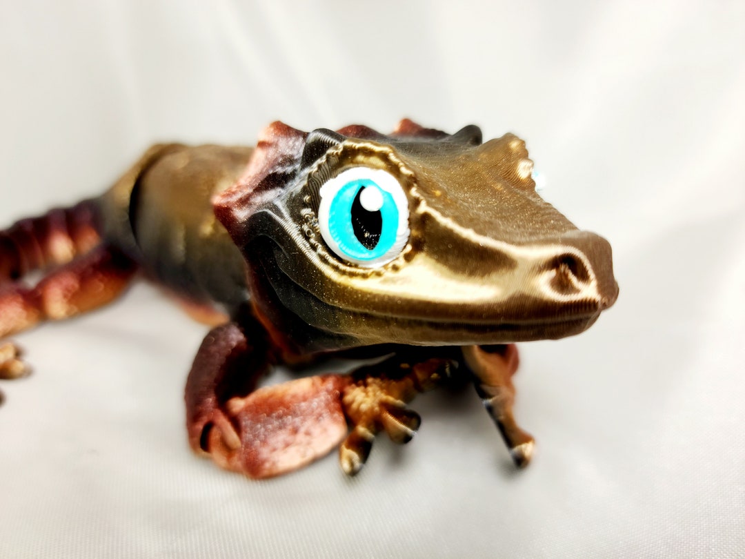 3D Printed Articulating Adult Gargoyle Gecko Toy - Hand Painted ...