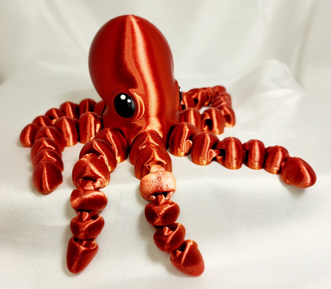 3D Printed Articulating Octopus Toy - Hand Painted Collectible Figurine ...