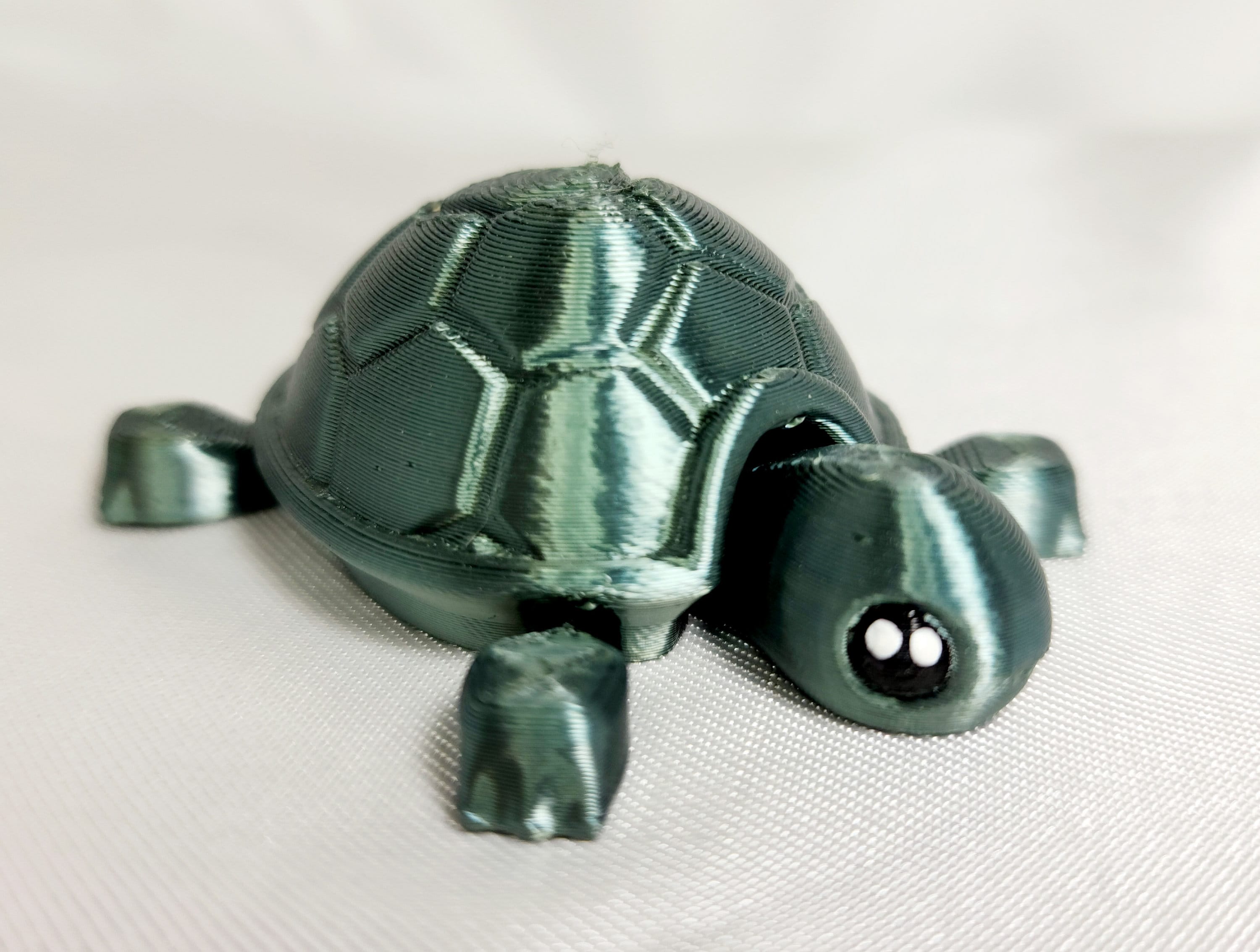 3D Printed Articulating Baby Box Turtle Toy - Hand Painted Collectible ...