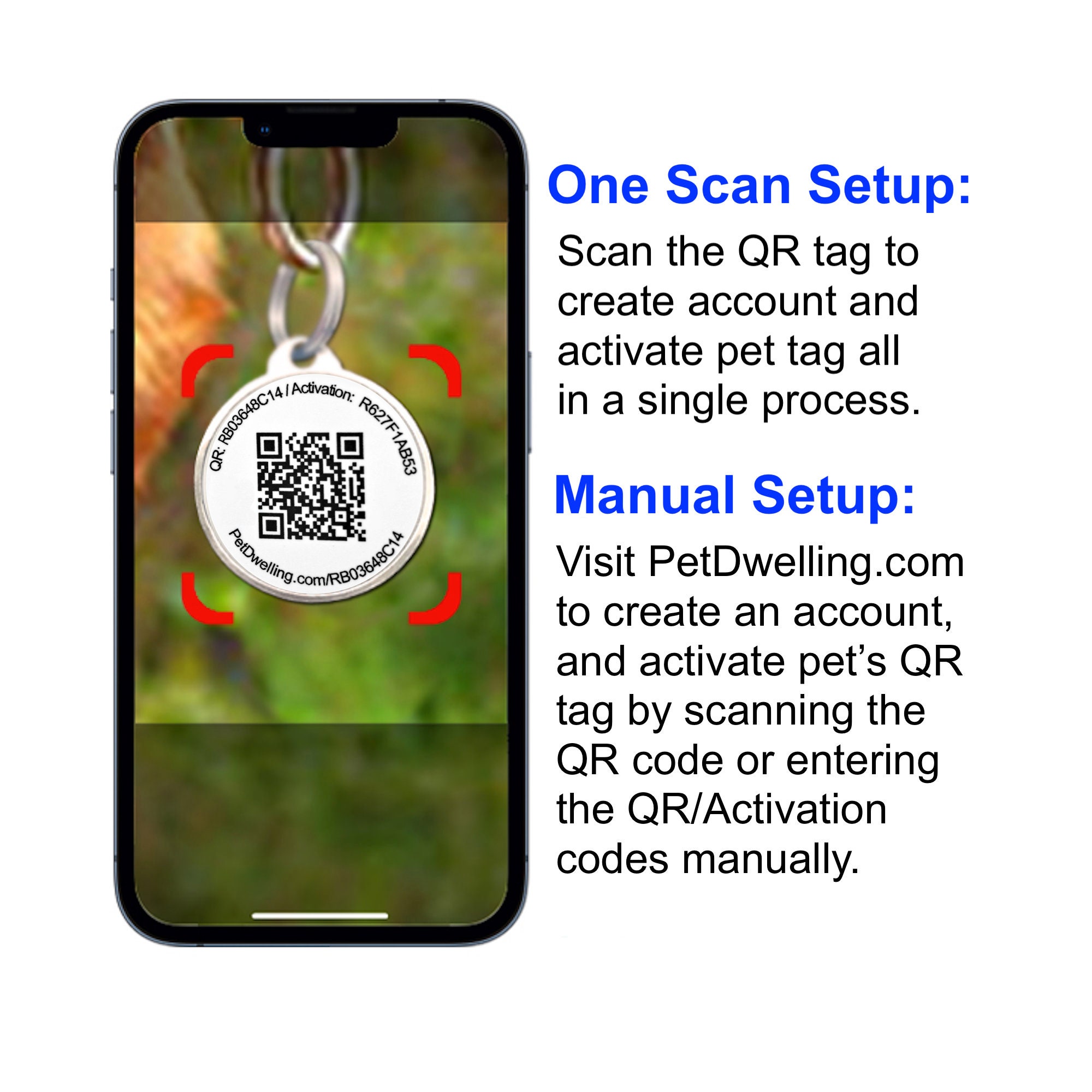 Pet Dwelling Mini Dual Paw QR Code Pet ID Tag: Instant Online - Etsy