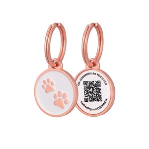 Pet Dwelling Mini Dual Paw QR Code Pet ID Tag: Instant Online - Etsy