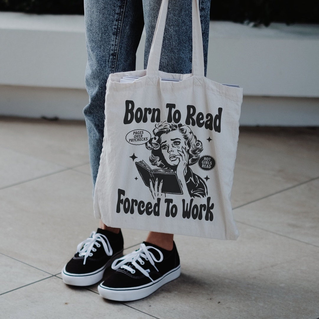 Born to Read Tote Bag, Literature Tote Bag, Bookish Tote Bag, Book ...