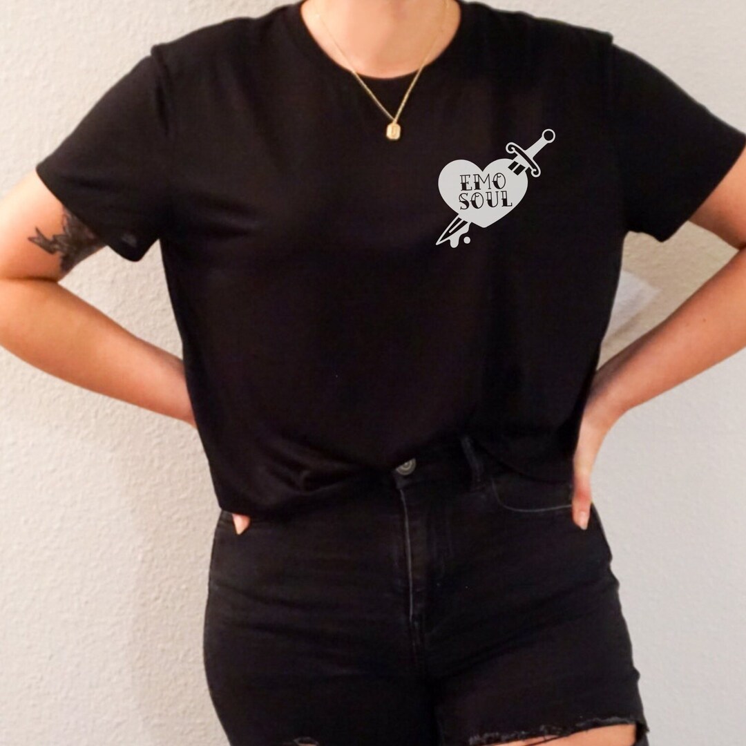 Emo Crop Top, Elder Emo Cropped Tee, Goth Girl Crop Top, Emo Baby Tee ...