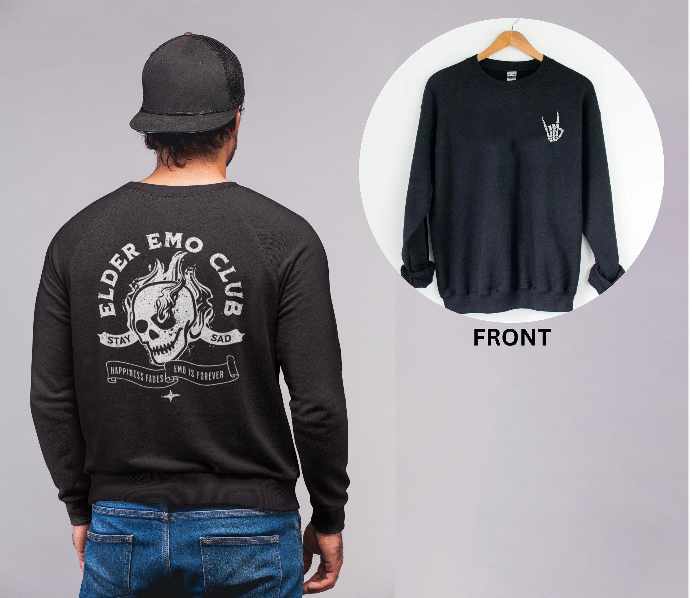 Elder Emo Sweatshirt, Emo Concert Shirt, Emo Forever, Elder Emo ...